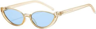 Generic Lunettes de soleil oeil de chat pour femme demi-monture tendance vintage pour homme Lunettes de soleil de luxe UV400, champagne, Taille unique