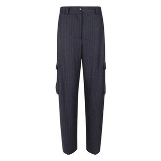 Pinko Pinko - Pantalon Caldaro en flanelle - Femme - Pantalons - Bleu - Taille: 38 FR