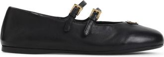 Prada Black Lamb Leather Ballerinas With Decorative Stra - Gr. 36,5 (EU) - in Schwarz
