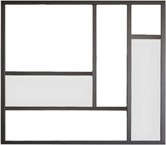 Vente-Unique Verri&eacute;re Atelier en Aluminium thermolaqu&eacute; avec miroirs 150x130 cm - Noir - ELEXIA