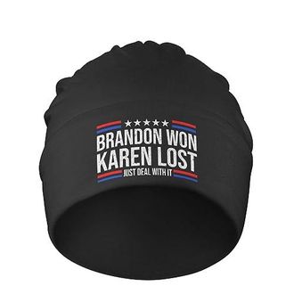 Generic Femme Homme Bonnet &Agrave; Revers Brandon A Gagn&eacute;, Karen A Perdu. Faites avec. Dr&ocirc;le. Bonnet dhiver Mode Bonnets De Ski Classique Hiver Chapeaux pour Patina