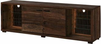 Massivmoebel24 TV-Board Akazie 200x40x63 dunkelbraun lackiert bark 213