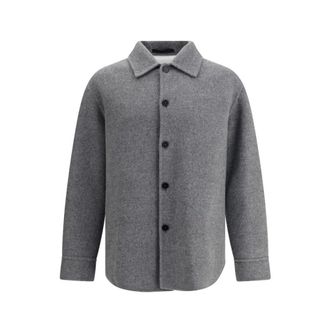 Jil Sander Homme, Vestes, Gris, Taille: M Veste chemise minimaliste en laine