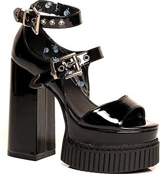 Lamoda Femme Solitude Chaussures de Court, Imprimé Noir, 38 EU