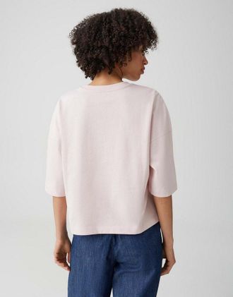 OPUS T-Shirt Boxy T-Shirt aus reinem Baumwolljersey Oversized Passform, Seitenschlitze f&uuml;r l&auml;ssigen Look