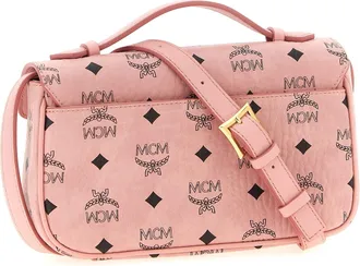 MCM Tracy Canvas Crossbody Bag - Pink