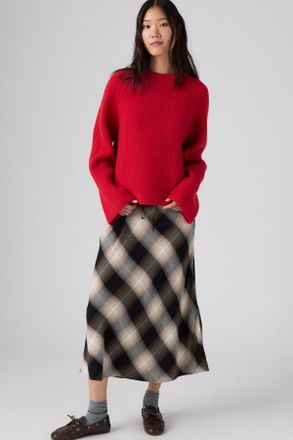 Levi's Noemi Slip Skirt - Femme - Marron / Tessa Shadow Plaid Anthracite Night - 2XS