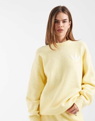 adidas Originals Pull en maille - Jaune beurre