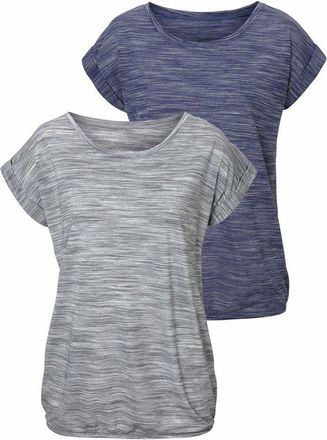 Beach Time Kurzarmshirt mit Struktureffekt (2er-Pack) aus pflegeleichter Qualität