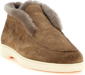 Santoni Womens Brown Calfskin Ankle Boots