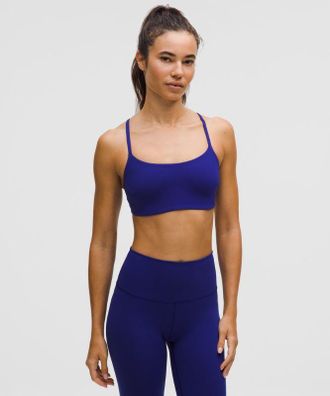 lululemon Wunder Train Racer-BH mit Tr&auml;gern Leichter Halt C/D-Cups f&uuml;r Frauen - Gr&ouml;&szlig;e 12 in Deep Sea Blue