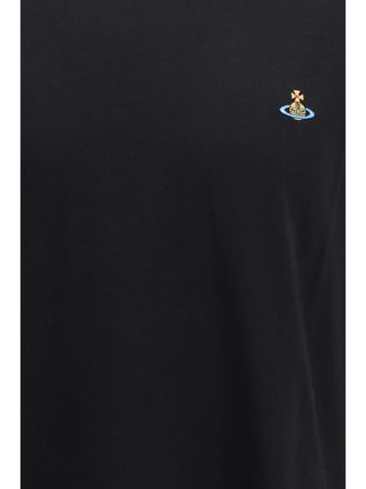 Vivienne Westwood Multicolor Orb-Embroidered Cotton T-Shirt - Black