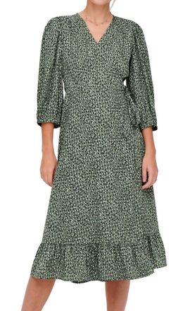 Only Damen Onlolivia WVN Noos 3/4 Wrap Midi Dress Kleid, Balsam Green, S EU