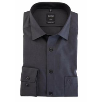 Olymp Olymp, Homme, Chemises, Noir, Taille: XL Chemise Casual Homme en Anthracite
