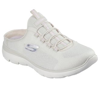 Skechers Sabot SKECHERS SUMMITS-SIMPLY SWEET, Damen, Gr. 35, natur, Textil, Schuhe Sabot, Freizeitschuh, Sommerschuh, Hausschuh mit weicher Innensohle