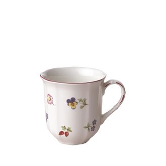 Villeroy & Boch Petite Fleur Henkelbecher 300 ml Weiß, Spülmaschinenfest, Mikrowellensicher, Kaffeetasse, Becher, Porzellan Kaffeebecher, Tasse Blumen, Geschirr, Prem