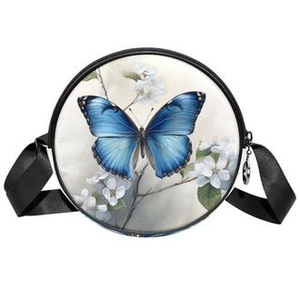 Generic Sac &agrave; bandouli&egrave;re rond pour femme, petit sac &agrave; bandouli&egrave;re avec fermeture &eacute;clair, bretelles r&eacute;glables, style d&eacute;contract&eacute;, pour femmes et filles