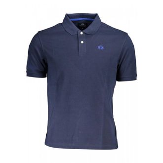 La Martina Kurzarm Baumwoll-Poloshirt blau - - Tops - Herren - Blau - L