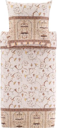 Bassetti OPLONTIS Bettwäsche + 1 Kissenhülle aus 100% Baumwollsatin in der Farbe Beige 4M, Maße: 155x220 + 1 K 80x80 cm - 9331444