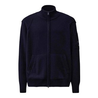 C.P. Company Lambswool Full Zip Sweater - - Knitwear - Herren - Blau - 2XL
