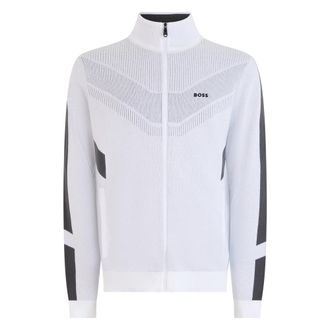 HUGO BOSS Leichter Sweatshirt mit Rei&szlig;verschluss - - Knitwear - Herren - Wei&szlig; - XL