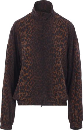 Balenciaga veste zippée à logo imprimé - Marron