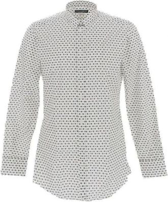 Dolce & Gabbana Homme, Chemises, Blanc, Taille: 3XL Chemise Imprim&eacute;e &agrave; Manches Longues