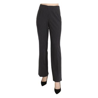 Bencivenga Elegante Gestreifte Straight Fit Hose - - Trousers - Damen - Schwarzk - S