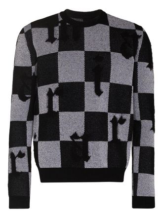 Amiri Karierter Kaschmirpullover - Schwarz