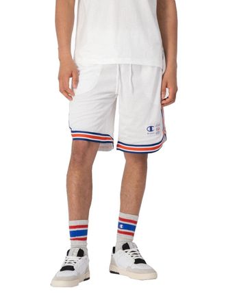 Champion Herren Legacy Division 1 Soft Mesh Bermuda Shorts, Wei&szlig;, M