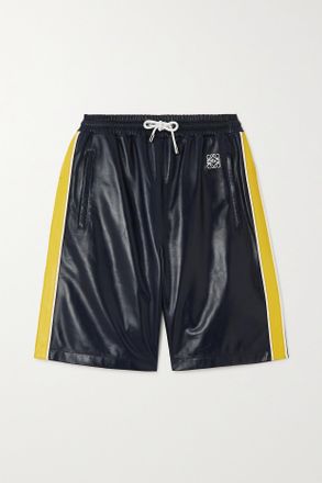 Loewe Shorts Aus Leder Mit Streifen - Blau