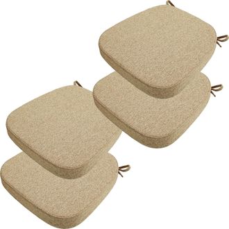 Generic Stuhlkissen gegen R&uuml;ckenschmerzen, 4-teilig: 40 x 38 x 8 cm gro&szlig;e Memory-Schaum-Stuhlkissen mit B&auml;ndern, rutschfest, f&uuml;r drinnen und drau&szlig;en, geeignet