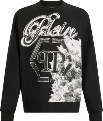 Philipp Plein Homme, Sweatshirts et sweats &agrave; capuche, Noir, Taille: XL SweaT-shirt Col Rond Signature C&eacute;ramique