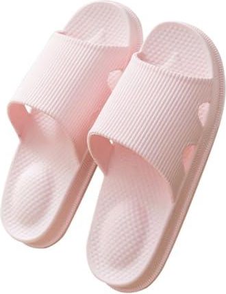 IFUNDOM Pantoufles Antid&eacute;rapantes pour Femmes et Hommes Sandales de Bain Massage PVC Chaussures Int&eacute;rieures Confortables Rose