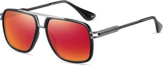 Generic Lunettes De Soleil De Conduite Polaris&eacute;es En M&eacute;tal For Hommes, UV400(Red)