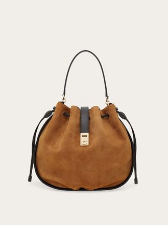 Ferragamo Damen Hug Beuteltasche mit Schnalle Braun