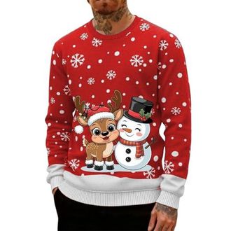 Generic Pull Grosse Maille Homme Capuche Chaud Taille Habill&eacute; Boss Tendance Molletonn&eacute; Portage Abeille Fonc&eacute; Plastron Court Bretons Crewneck Fushia Graphique 