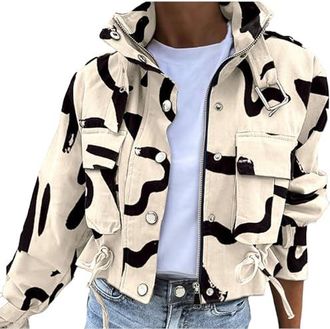 Generic Vestes pour femmes 2026 : cardigan &agrave; manches longues &agrave; imprim&eacute; floral pour femme, kaki, XXL