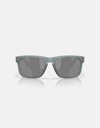 Oakley Holbrook lunettes de soleil carr&eacute;es polaris&eacute;es avec verres miroir noirs en noir cristal mat