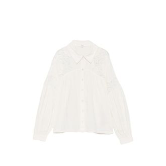 BA&SH Roseannie Lace-panelled Ruffled Blouse