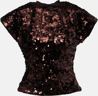 Ganni Top mit Pailletten