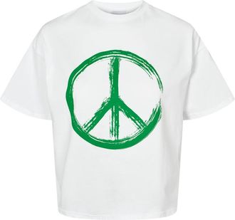 Americandreams Cropped Peace Baumwoll-T-Shirt - - Tops - Damen - Wei&szlig; - M