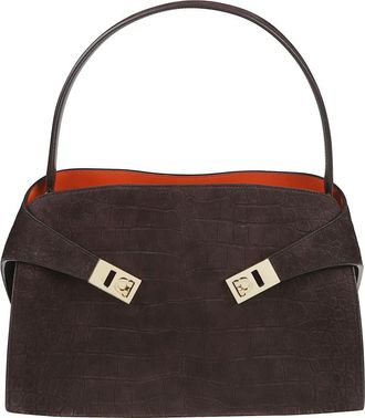 Ferragamo Femme, Sacs, Brun, Taille: ONE Size Sac &agrave; main Hug Bicolor