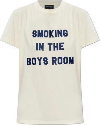 Dsquared2 Femme, Tops, Beige, Taille: 42 FR T-shirt Avec Patch