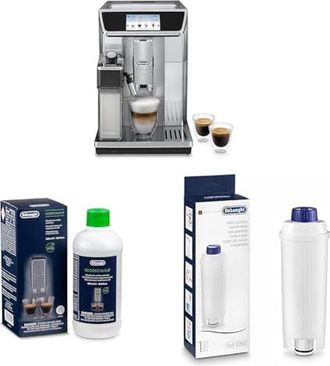 DeLonghi PrimaDonna Elite Experience ECAM 656.85.MS Kaffeevollautomat mit LatteCrema Milchsystem + Original EcoDecalk DLSC 500 Entkalker Wasserfilter DLSC002