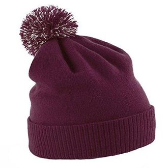 Beechfield Bonnet Snowstar - Unisexe (Taille Unique) (Bordeaux/Blanc cass&eacute;)