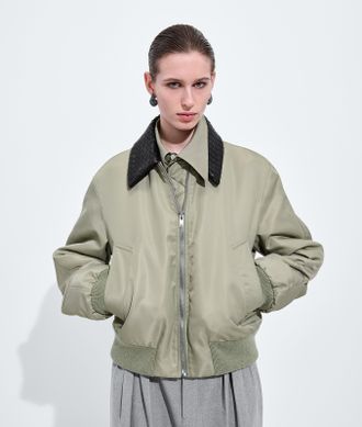 Bottega Veneta Blouson en satin de nylon - Vert - Femme - 32