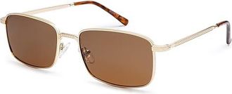 Sojos Lunettes de soleil rectangulaires rétro en métal polarisé pour homme et femme des années 90 - Carrées - Tendance - Classiques - Protection UV400 - SJ1