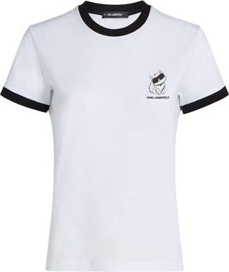 Karl Lagerfeld Tee-shirt col rond en coton
