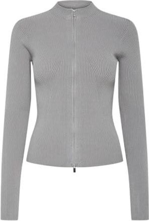 Pieces Pccrista Noos BC Cardigan zippé en Tricot, Ultimate Grey, XS Femme